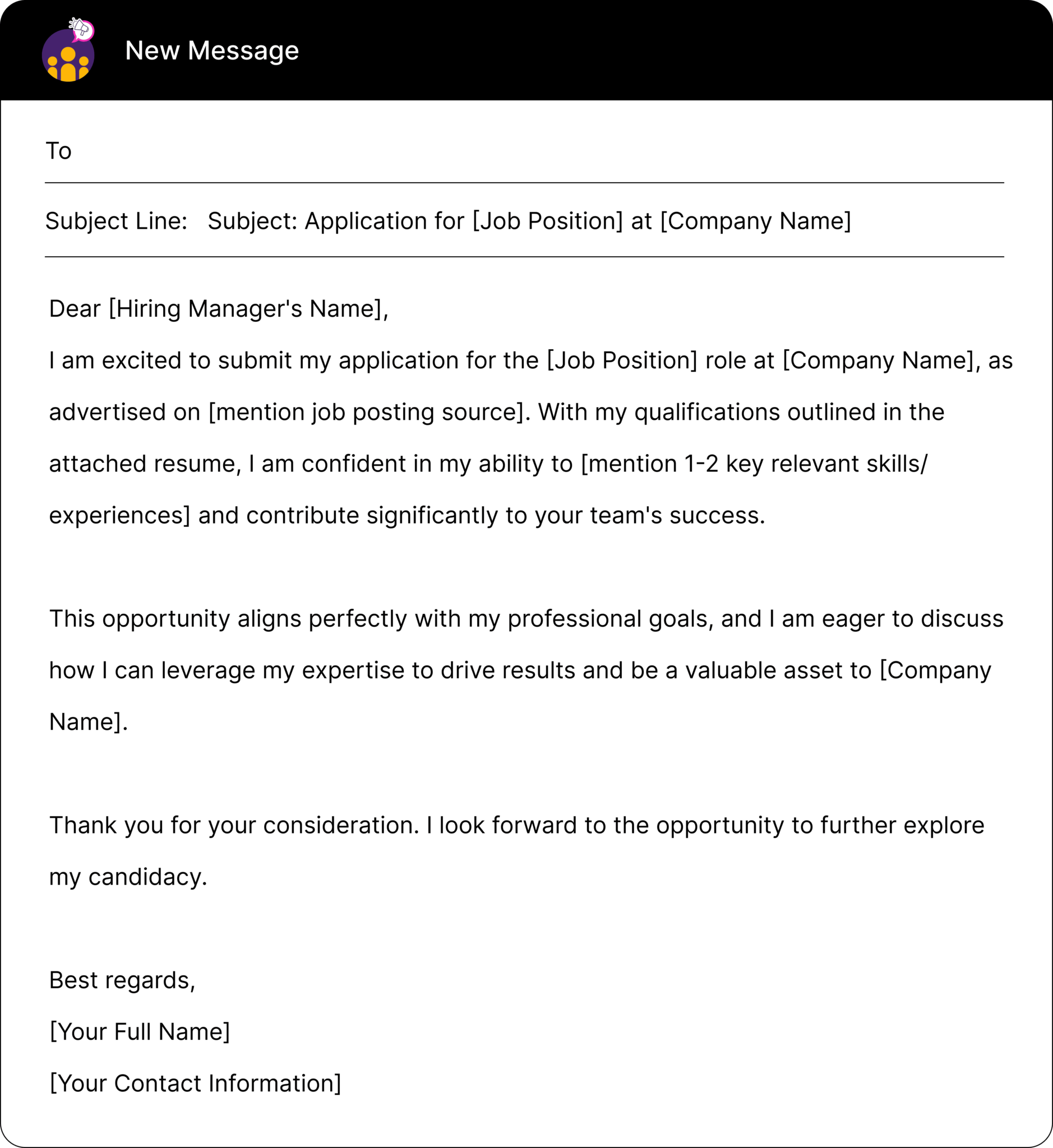 Email Template for Job Application