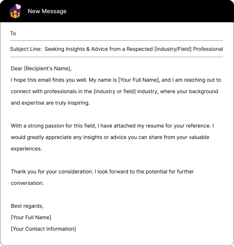 Email Template for Sending Resume