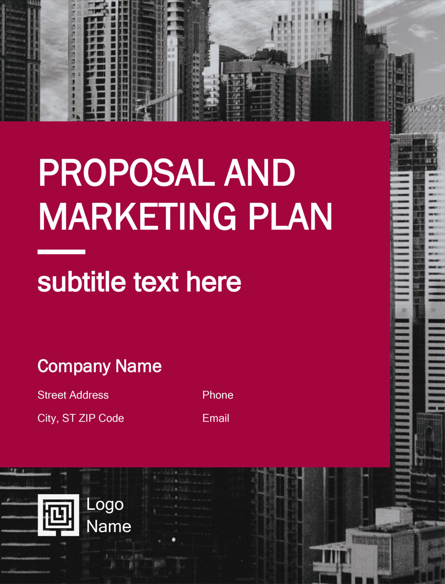 Marketing Plan Cover Page Template