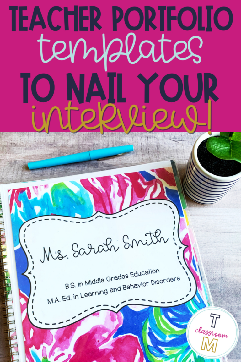 Teacher Portfolio Cover Page Template