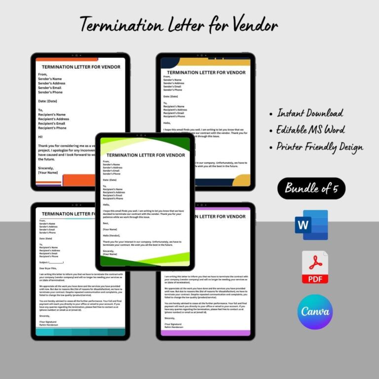 Vendor Cancellation Notice Template