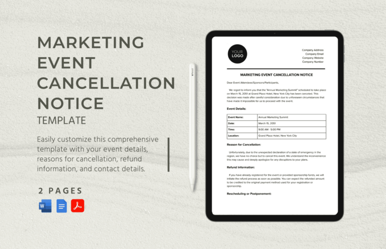 Project Cancellation Form Template