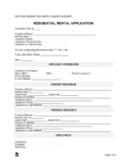 Apartment Rental Application Form Template