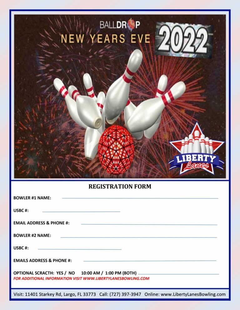 Bowling Tournament Entry Form Template