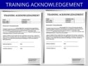 Employee Training Acknowledgement Form Template