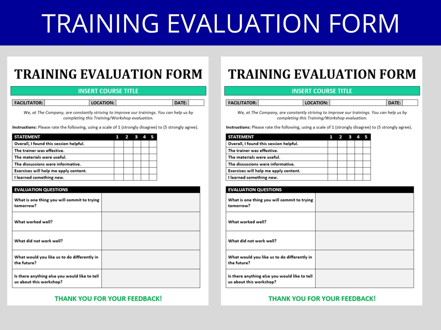 Employee Training Feedback Form Template