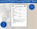 Football Camp Registration Form Template