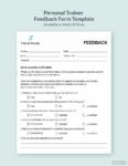 Personal Training Feedback Form Template